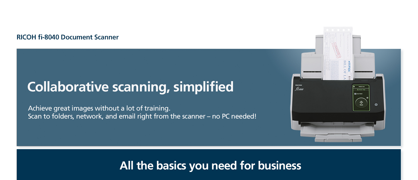 Ricoh fi 8040 - Premium Bundle - document scanner - desktop - Gigabit ...