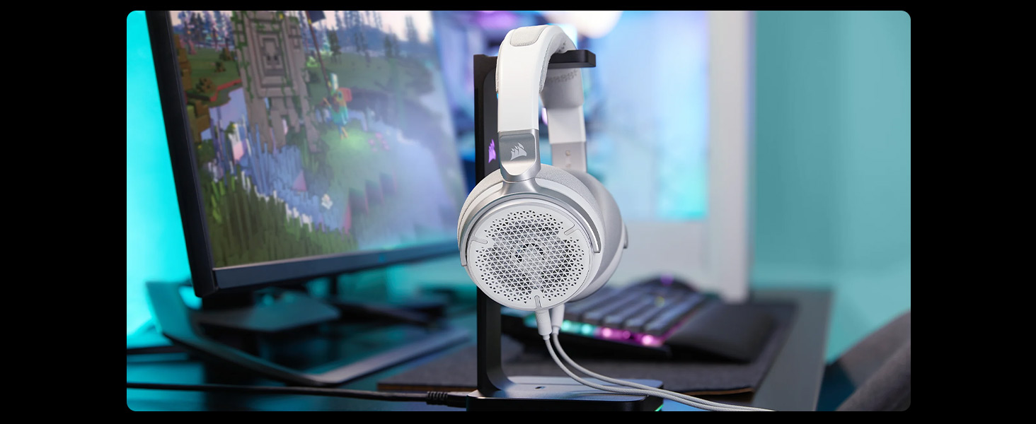 CORSAIR corsair virtuoso pro wired open back streaming/gaming headset - carbon