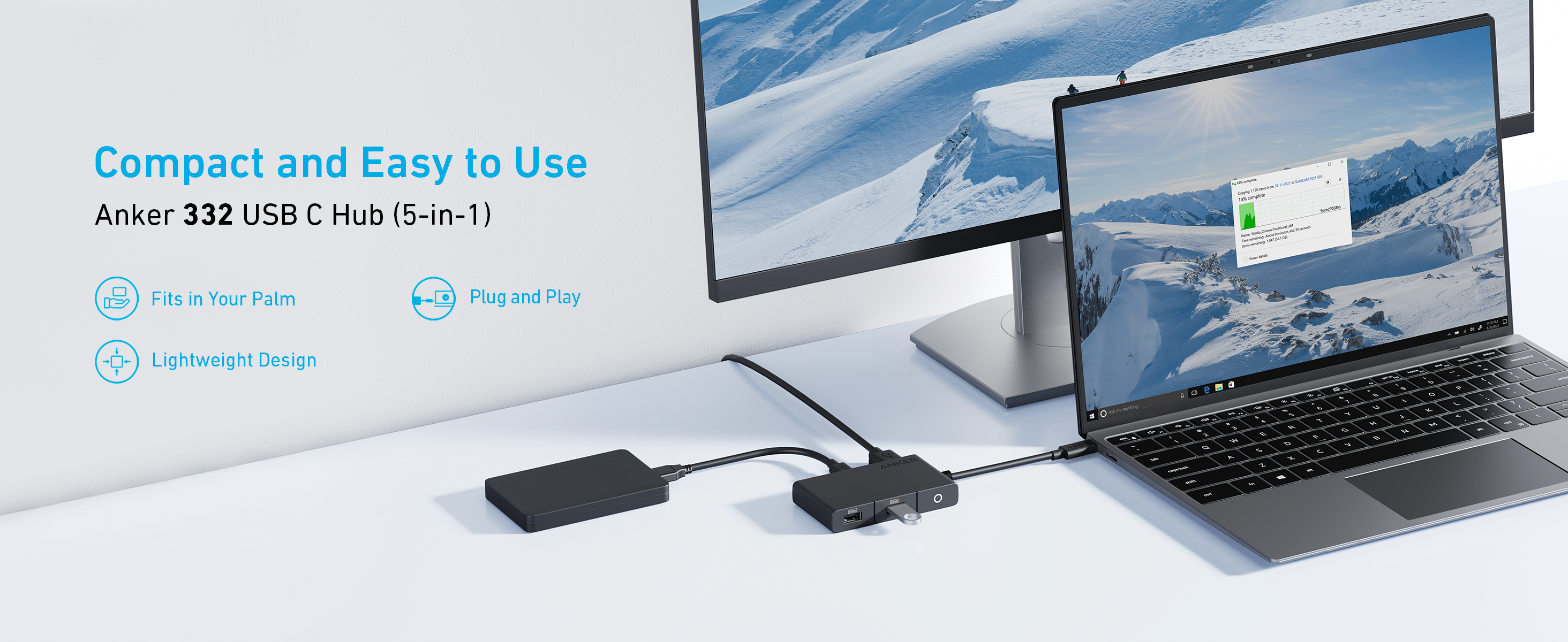 Anker 332 - docking station - USB-C - HDMI