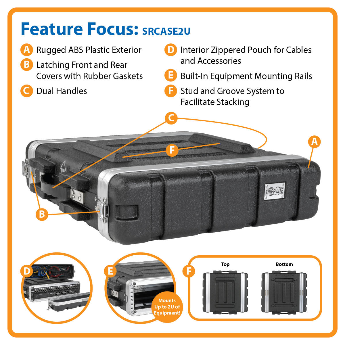 Tripp Lite 2U ABS Server Rack Equipment Flight Case Shipping ...