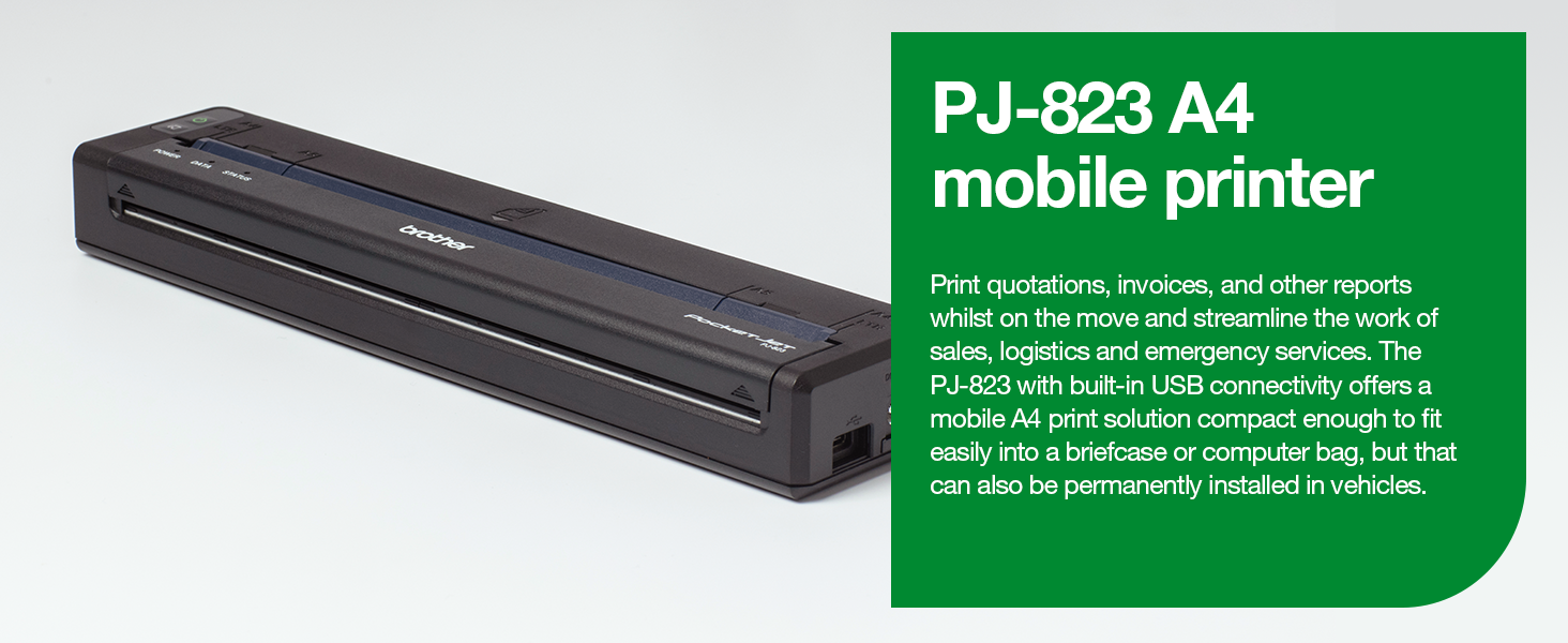 Brother PJ-823 A4 Portable Mobile Printer | Printer Base