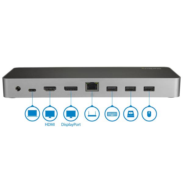StarTech.com USB C Dock - 4K Dual Monitor HDMI & DisplayPort USB-C ...
