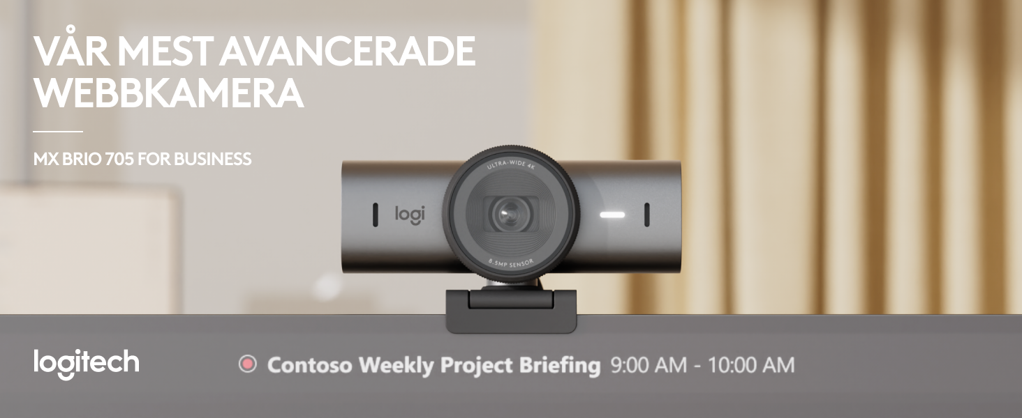 Logitech MX Brio 705 for Business - webbkamera, 4096 x 2160 webbkamera ...