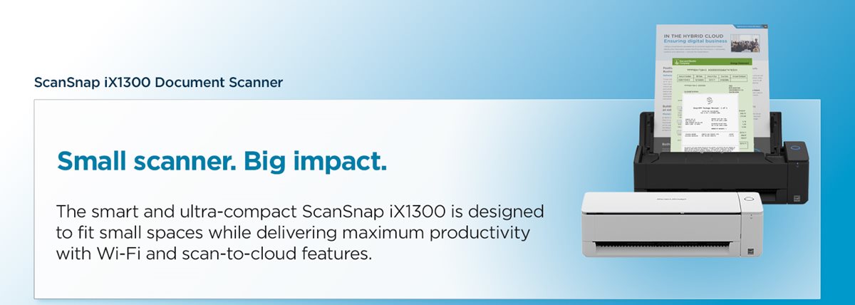 Ricoh ScanSnap iX1300 - document scanner - desktop - USB 3.2 Gen 1x1 ...