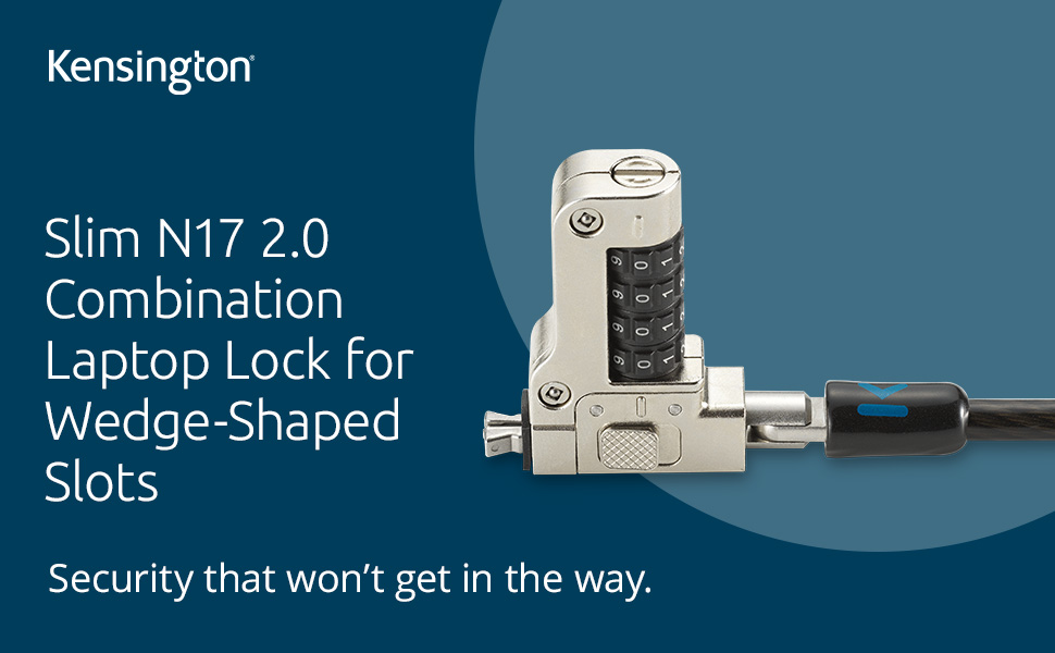 Kensington Slim N17 2.0 - security cable lock - for wedge-shaped slot