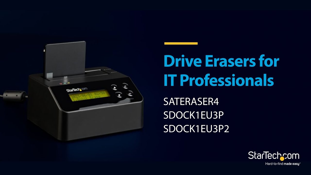 StarTech.com USB 3.0 Hard Drive Eraser Dock for 2.5 & 3.5 SATA SSD HDD ...