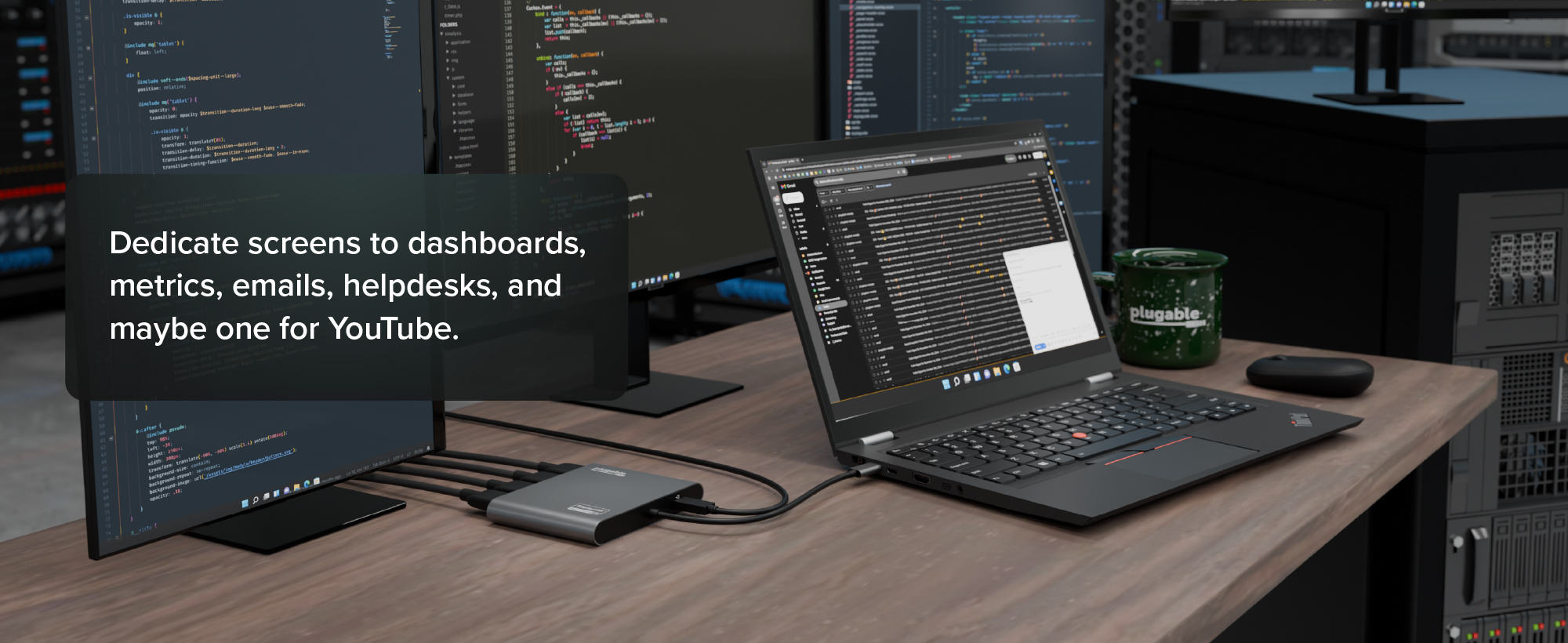 Plugable USB-C to Quad Graphics Adapter 100W PD- TAA Compliant