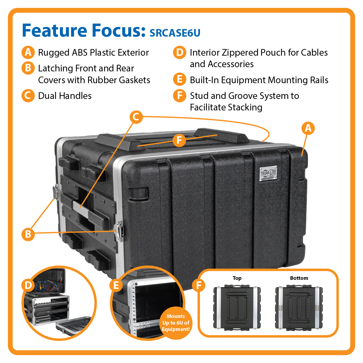 Tripp Lite 6U ABS Server Rack Equipment Flight Case for Shipping ...