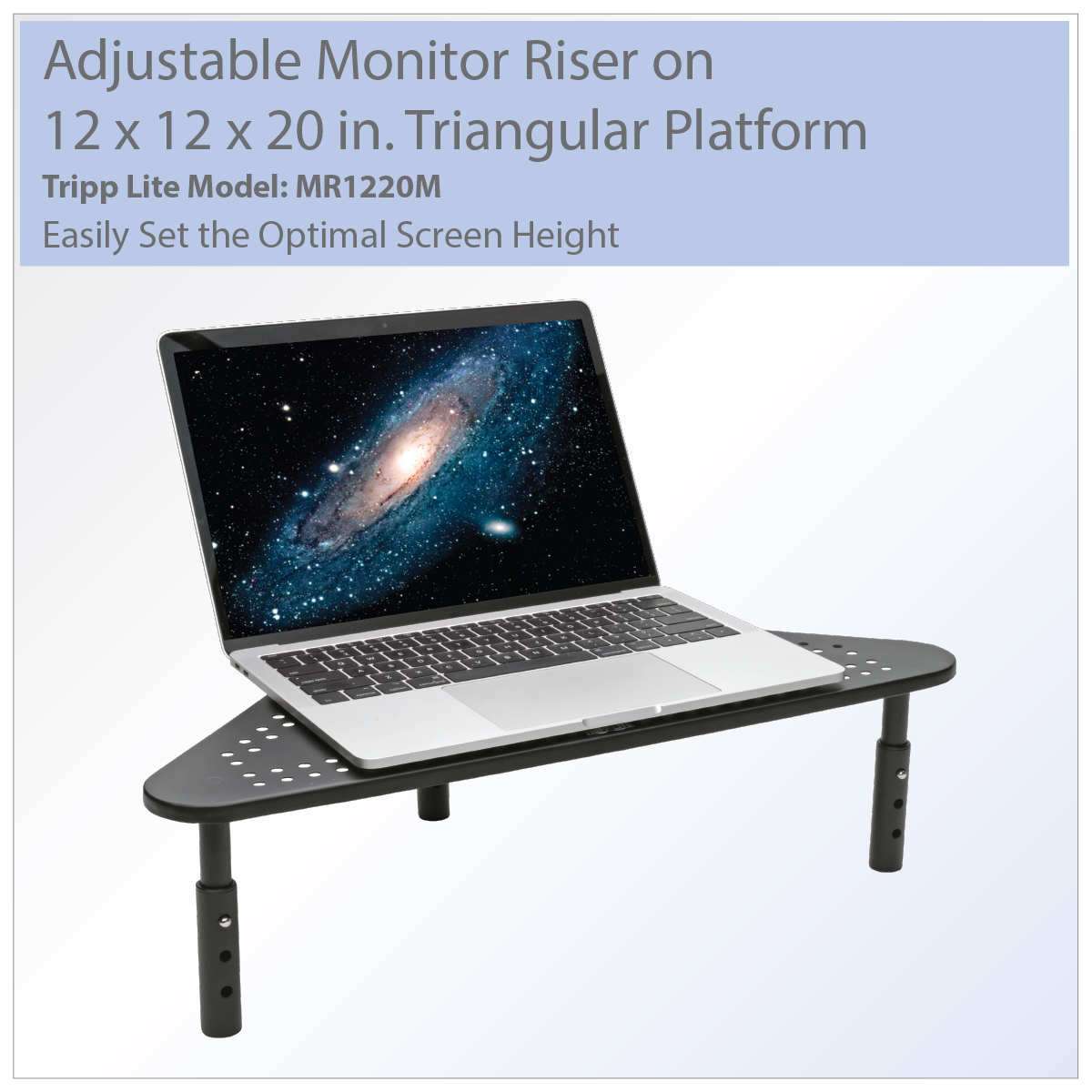 Tripp Lite Monitor Riser for Desk, 12 x 20 in. - Height Adjustable ...