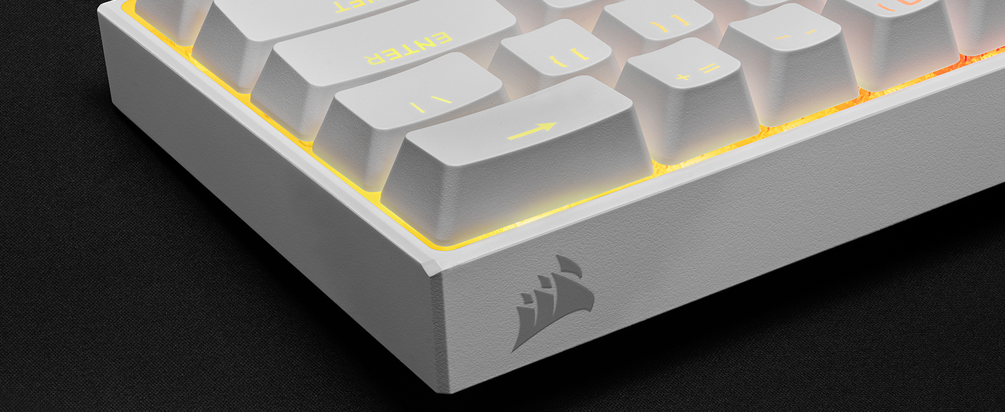 CORSAIR Gaming K65 RGB MINI 60% - keyboard - US International - white ...