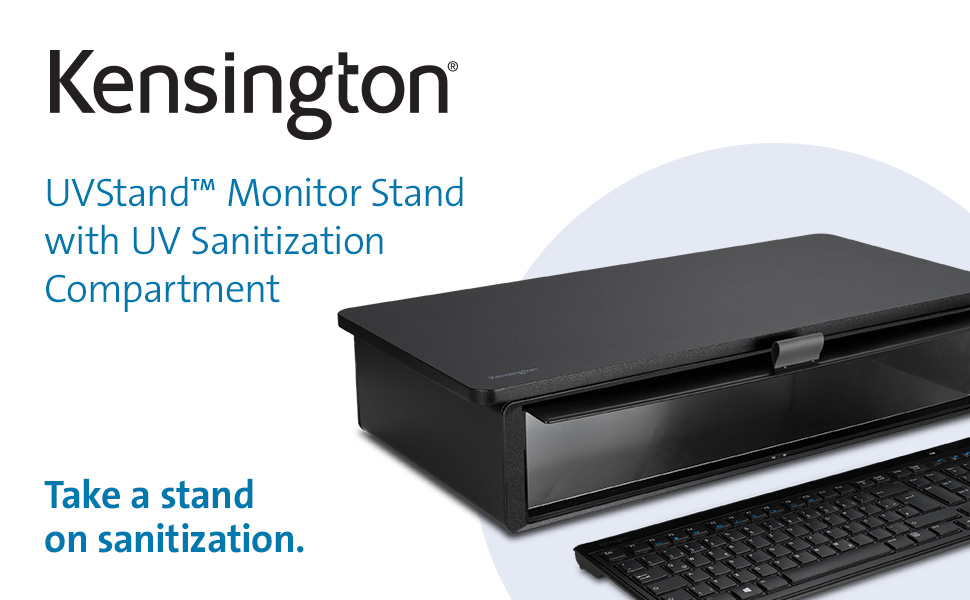 Kensington UVStand Monitor Stand with UVC Sanitization Compartment