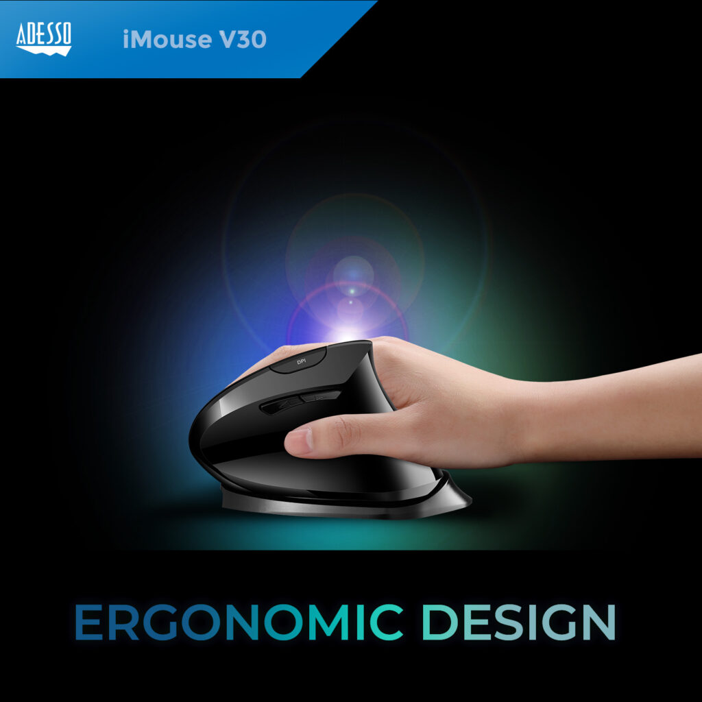 Adesso iMouse V30 Wireless Adjustable Vertical Mouse - mouse - black