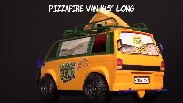 TMNT Mutant Mayhem Pizza Fire Battle Van w/Room for All & Action Figure ...