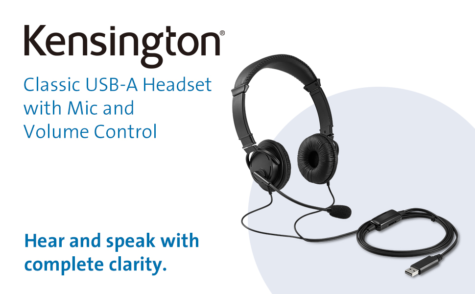 Kensington USB Hi-Fi Headphones - headphones with mic