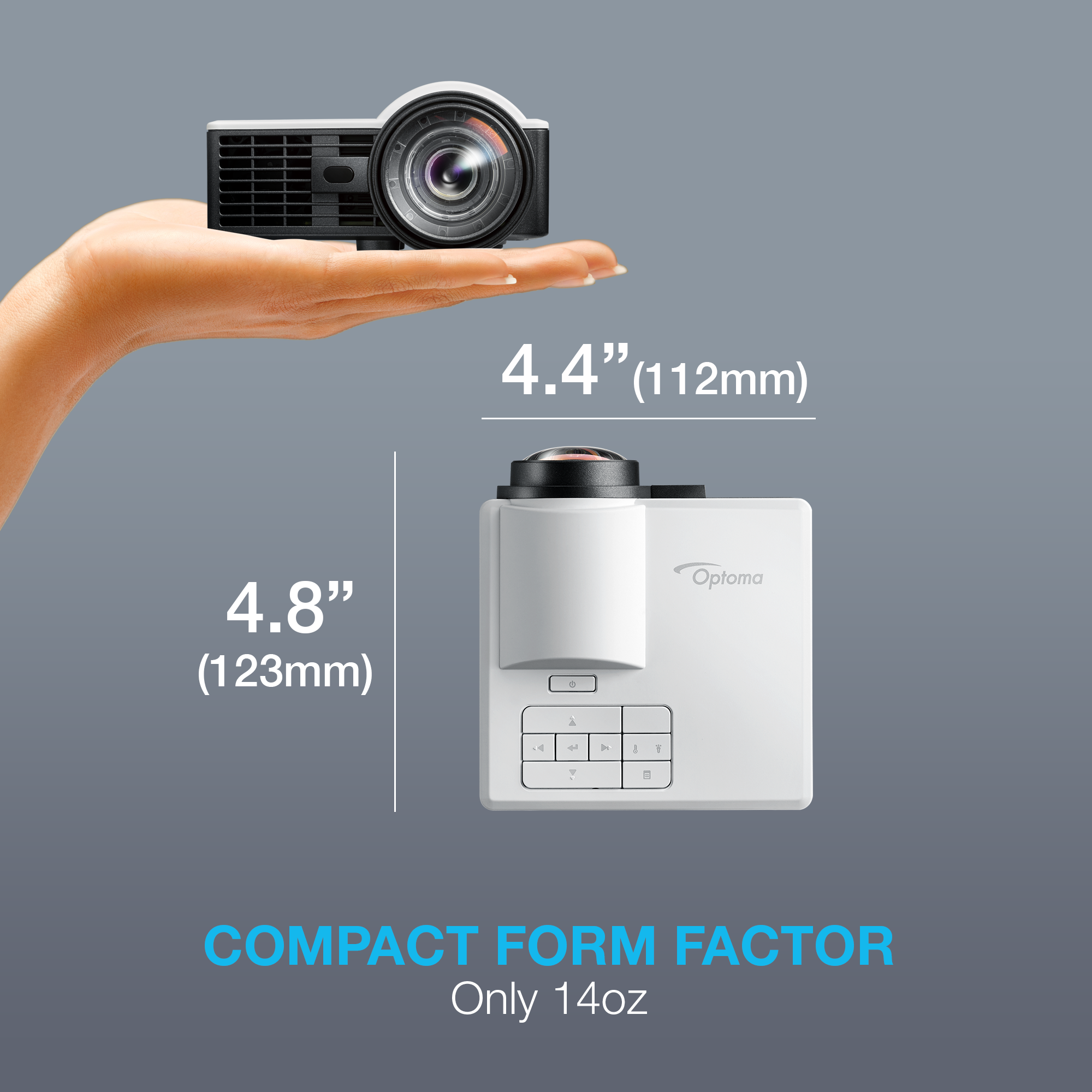 Optoma ML1050STI - DLP projector - RGB LED - 1000 lumens - WXGA (1280 x ...