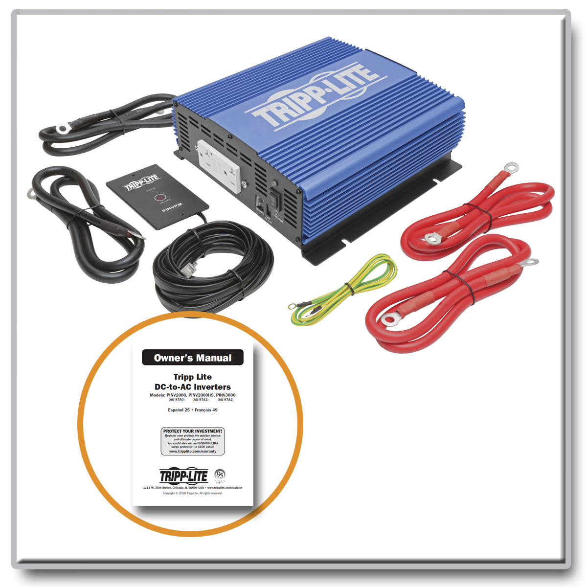 Tripp Lite 2000W Compact Power Inverter Mobile Portable w/ 2 Outlets ...