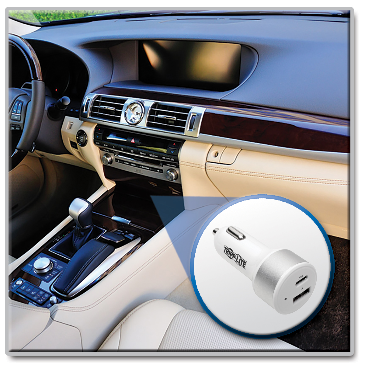 Tripp Lite Dual-Port USB Car Charger with PD Charging - USB Type C (27W ...