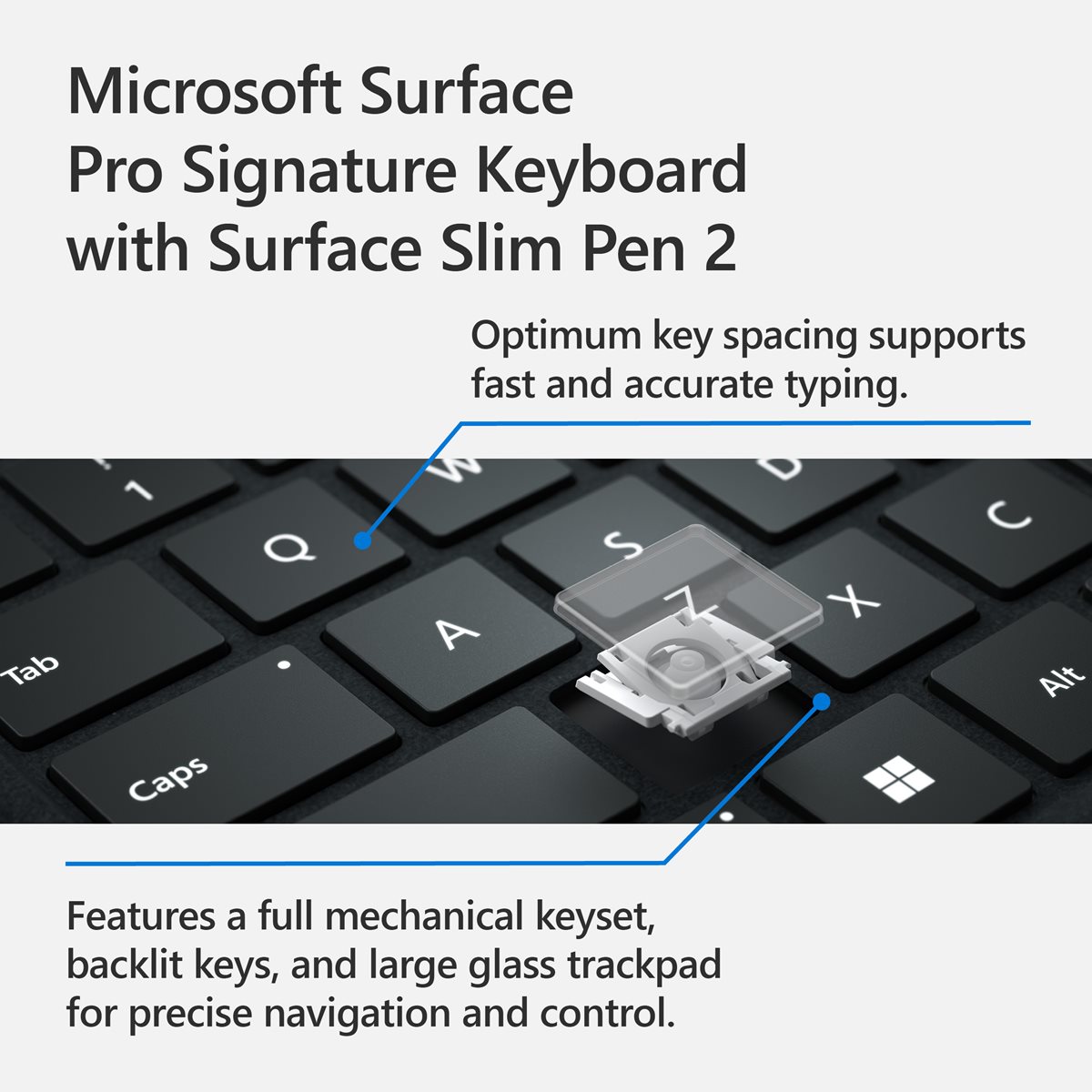 Microsoft Surface Pro Signature Keyboard - keyboard - with touchpad ...