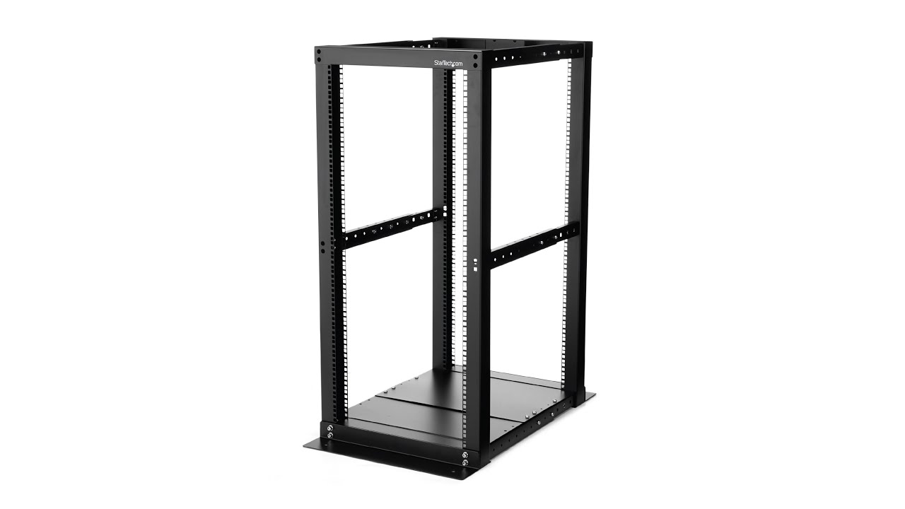 StarTech.com 4-Post 25U Open Frame Server Rack - 19in Mobile Network ...