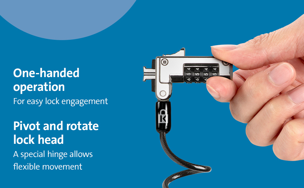 Kensington Slim Portable - security cable lock - combination, for ...