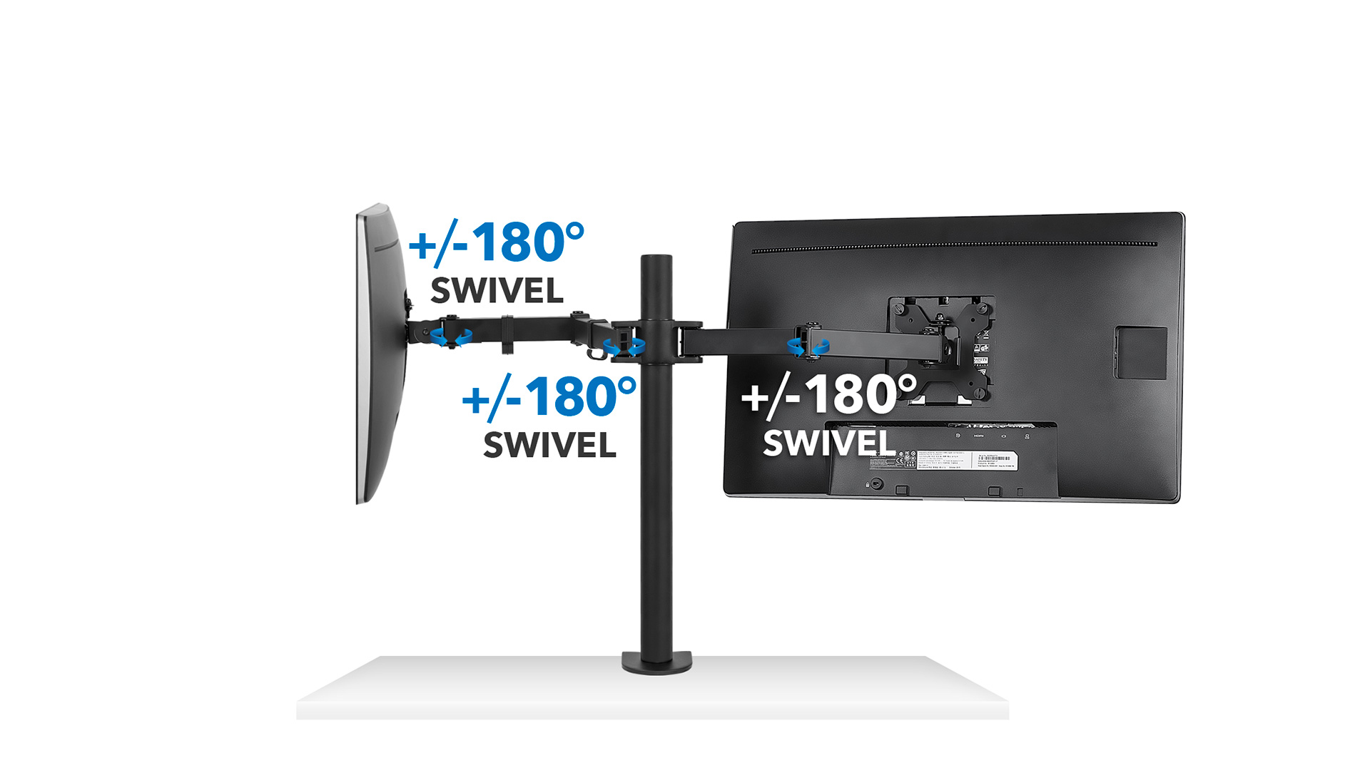 Mount-It! MI-2752 - mounting kit - full-motion - for 2 monitors
