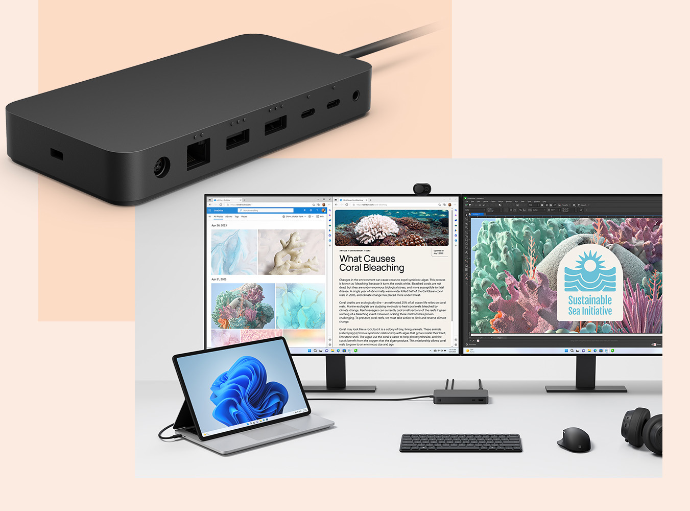 Microsoft Surface Dock - docking station - Thunderbolt 4 - 3 x ...