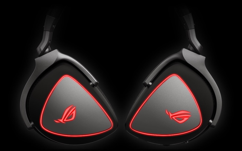 ASUS ROG DELTA Origin Red LED Gaming Headset USB-C/USB-A Ergonomic D ...
