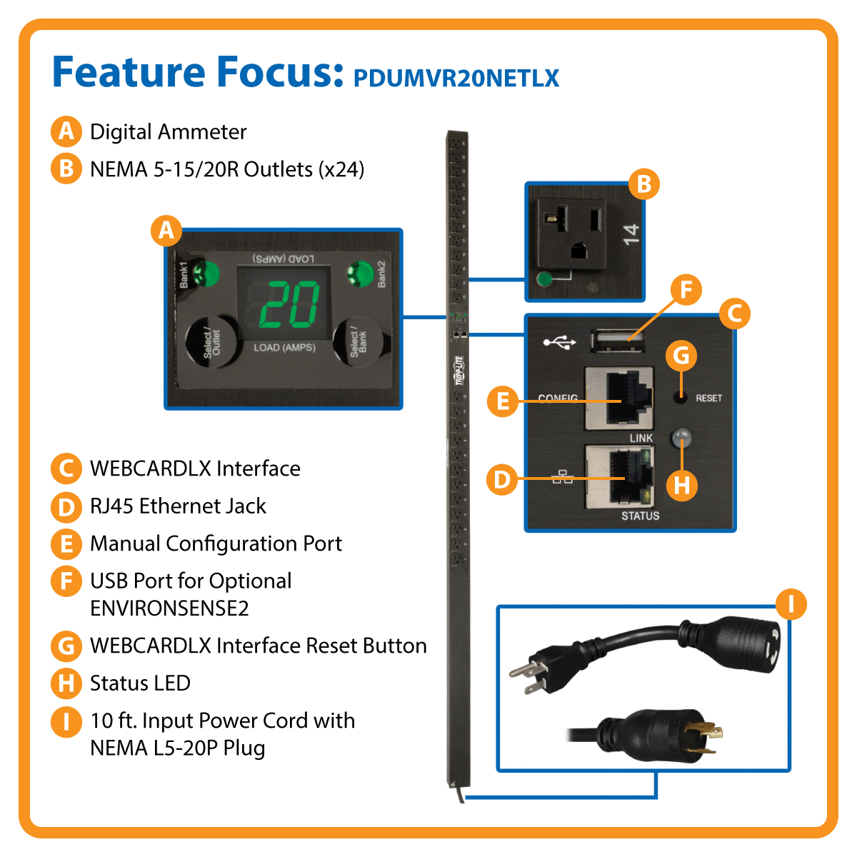 Apc Power Bar Tripp Lite 1.4 KWatts Single-Phase Switched PDU With LX ...