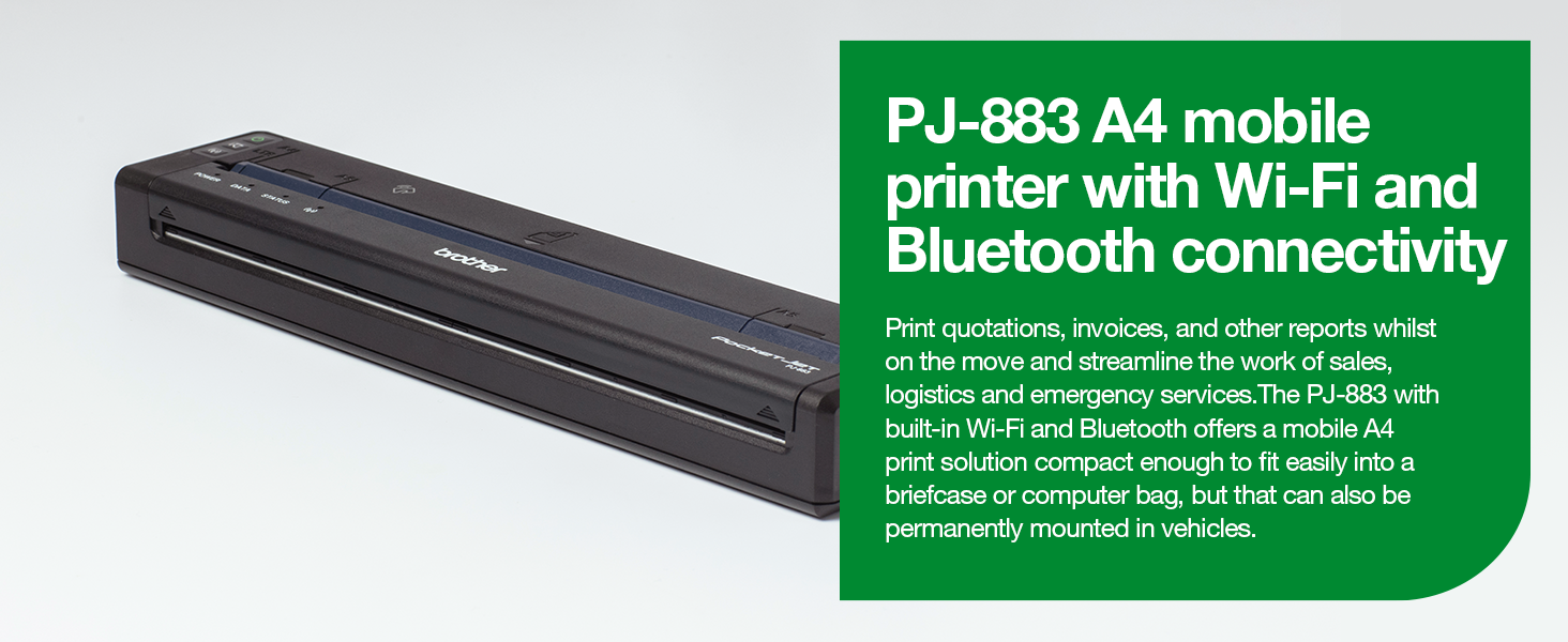 Brother PJ-883 A4 Portable Mobile Printer | Printer Base