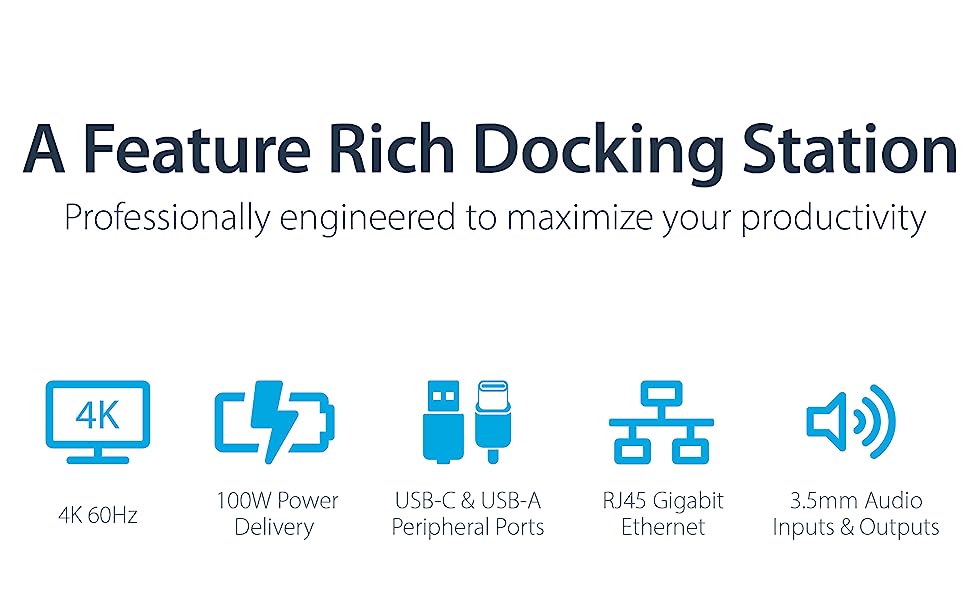 StarTech.com USB-C Triple Monitor Docking Station for MacBook Pro / Air ...