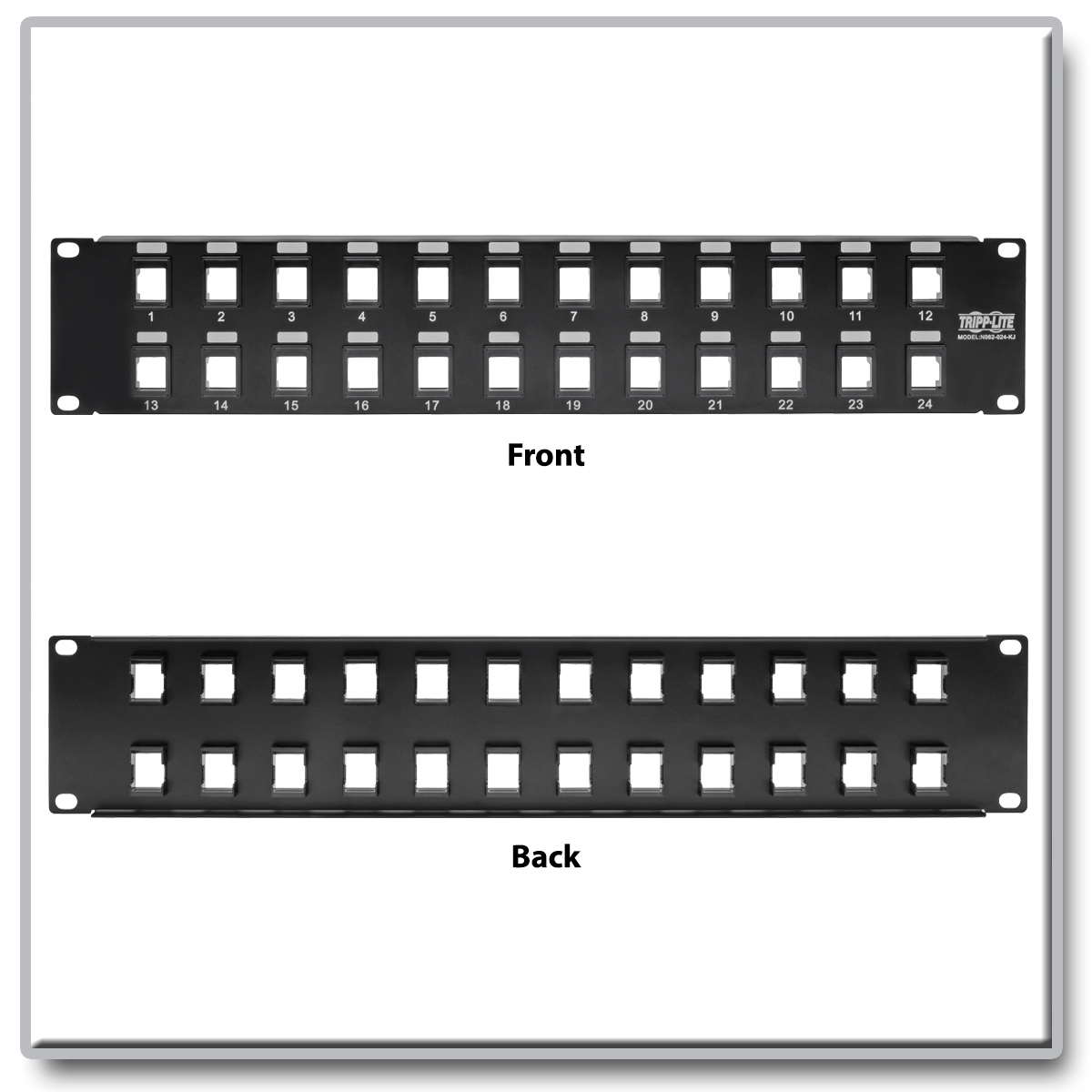 Tripp Lite 24-Port 2U Rack-Mount Unshielded Blank Keystone/Multimedia ...