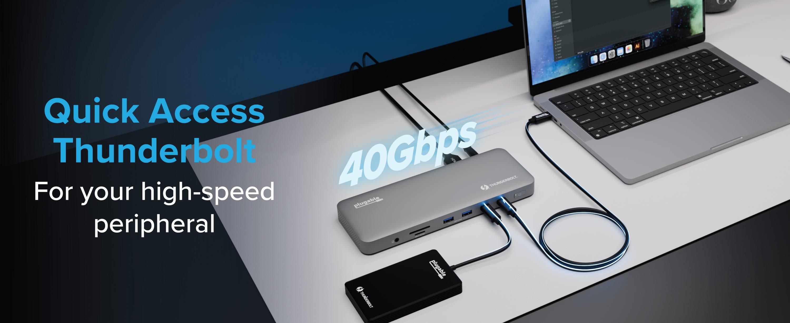Plugable - docking station - Thunderbolt 4 - 2 x HDMI, Thunderbolt 4 ...