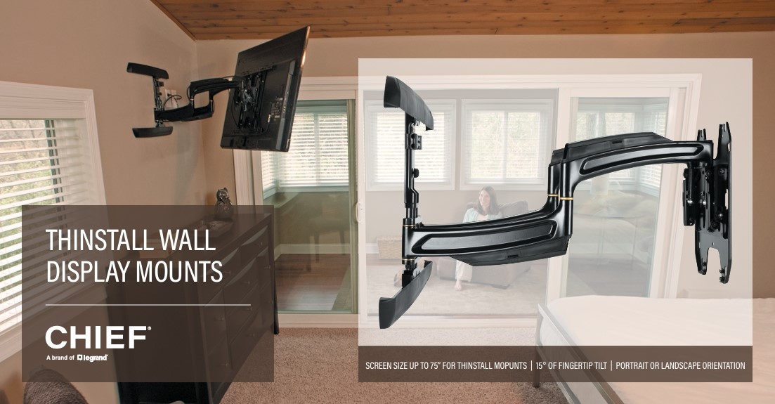 Chief Thinstall Medium 18 Inch Extension Display Wall Mount - For 32-65 ...