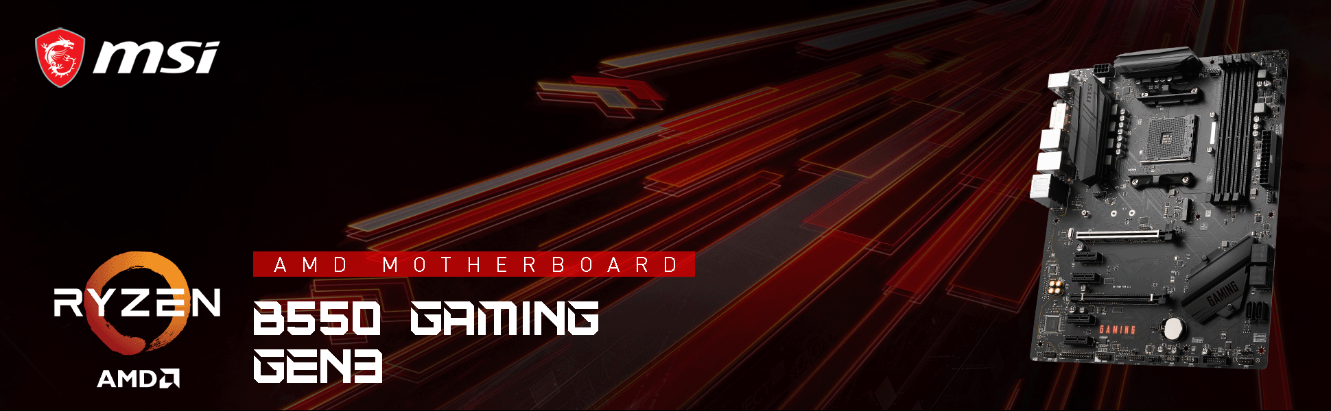 MSI B550 GAMING GEN3 - Motherboard - ATX - Socket AM4 - AMD B550 ...