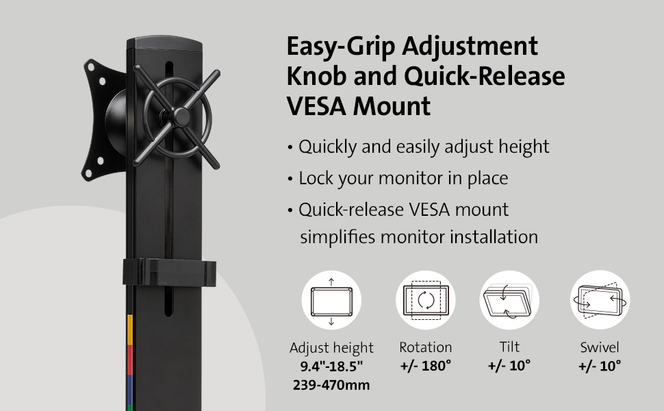 Kensington SmartFit Space-Saving Single Monitor Arm - mounting kit ...