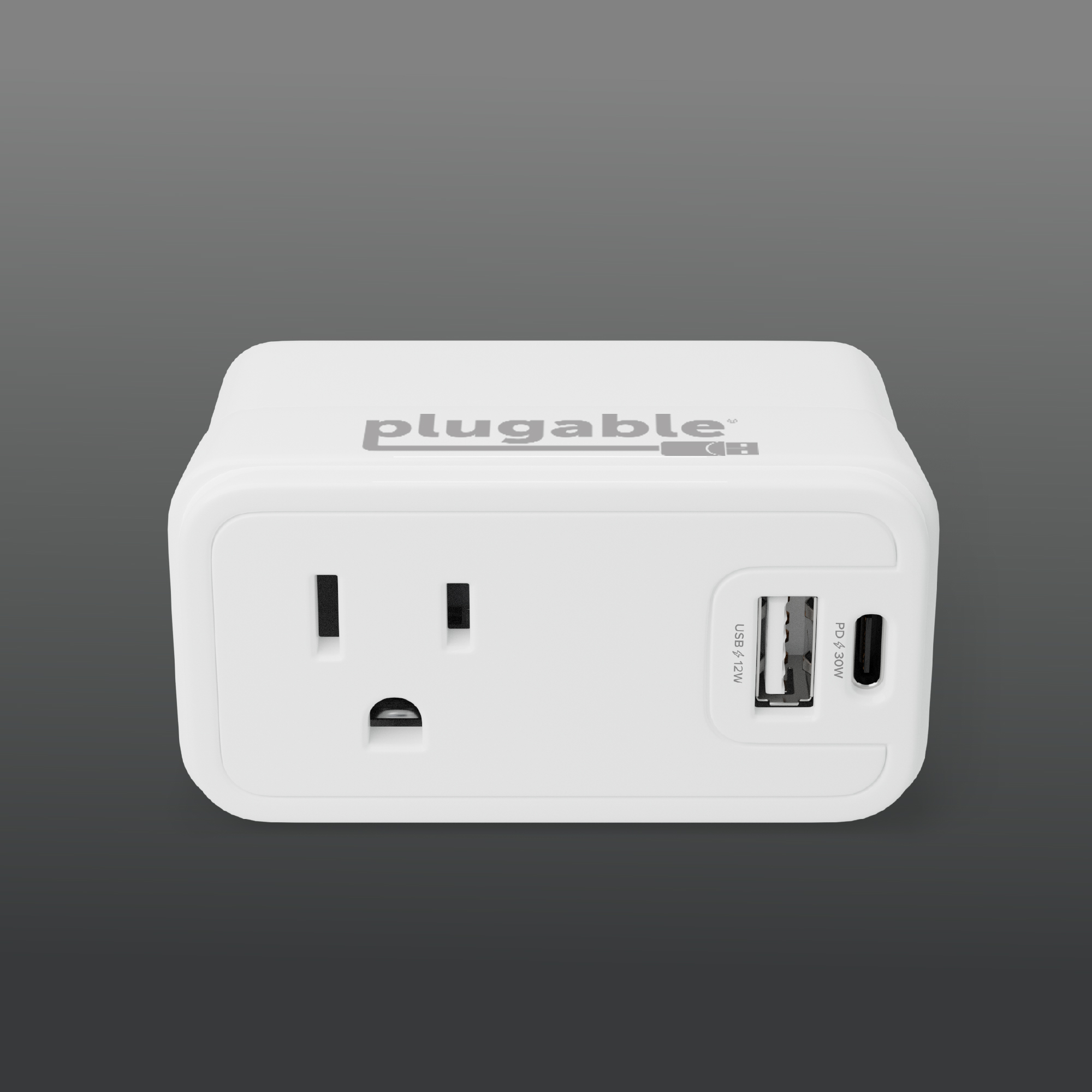 Plugable Wall Outlet Extender, 1x USB-C and 1x USB, 32W Fast Charger Block