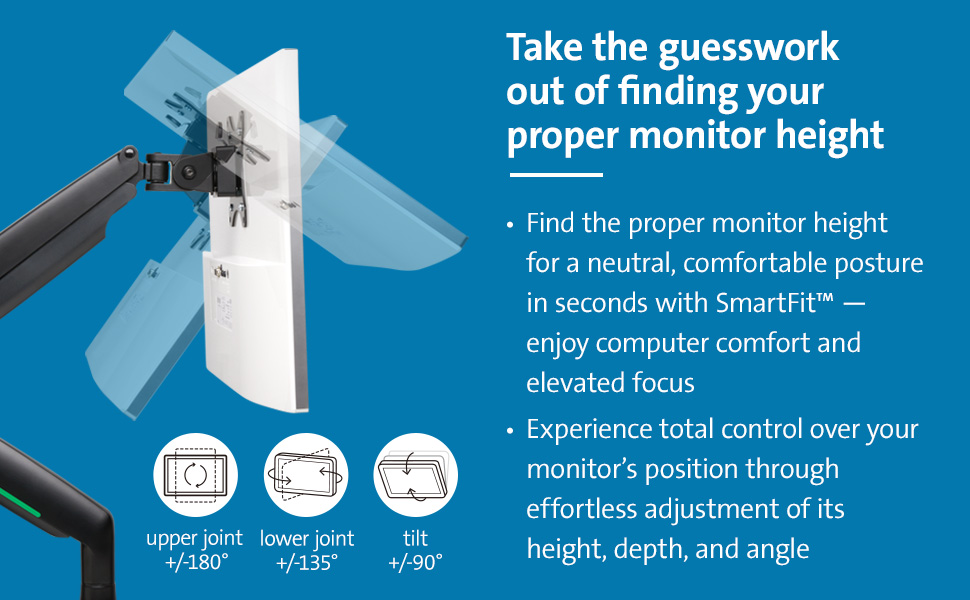 Kensington SmartFit One-Touch Height Adjustable Single Monitor Arm ...