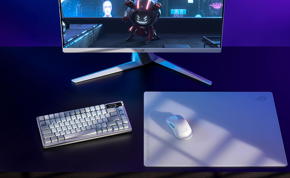Asus ROG Azoth 75 Gaming Wireless PBT Keycaps Snow Switches - Moonlight ...