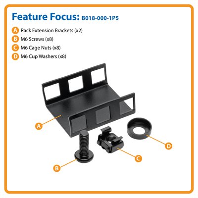 Tripp Lite Rackmount Rack Extension Bracket for Console KVM Switch 1U 1 ...